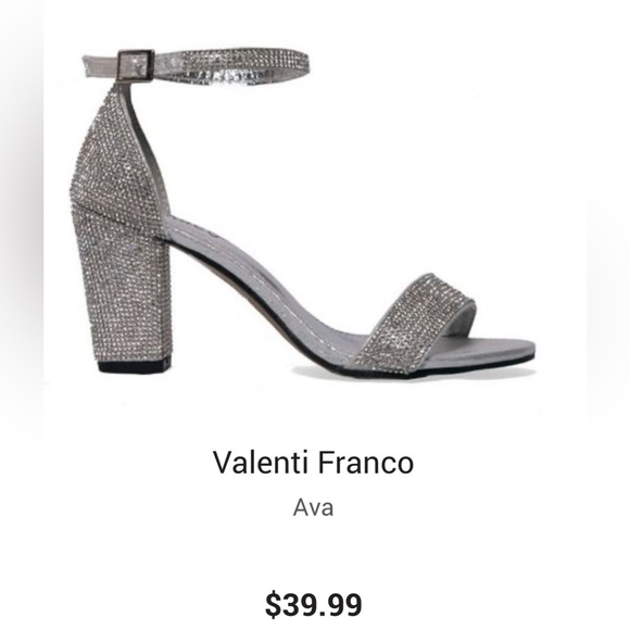 Valenti Franco | Shoes | Valenti Franco Silver Sparkle Heels Size 75 ...